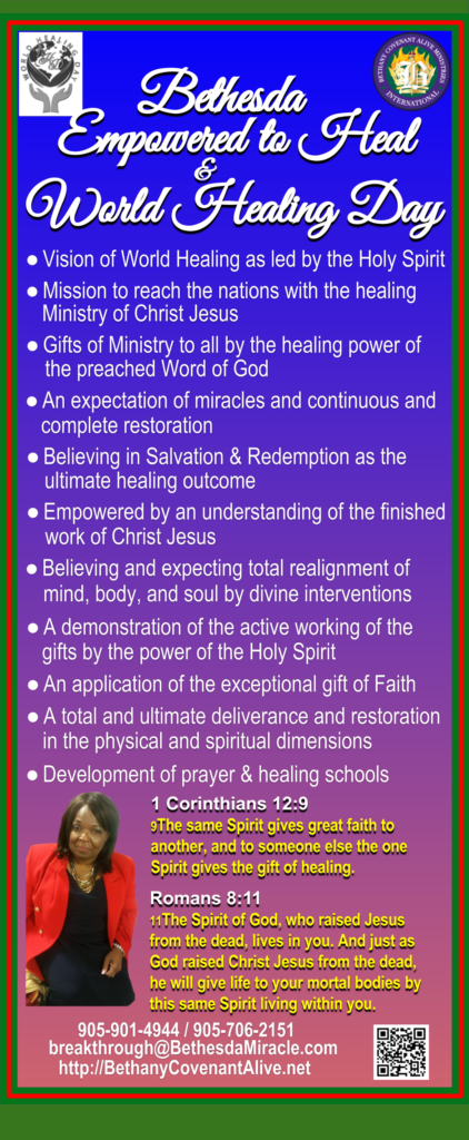 World Healing Day - Bethany Covenant Alive Ministries Intl