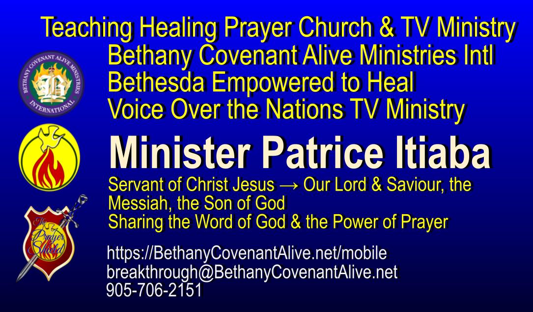 Business Cards - Bethany Covenant Alive Ministries Intl